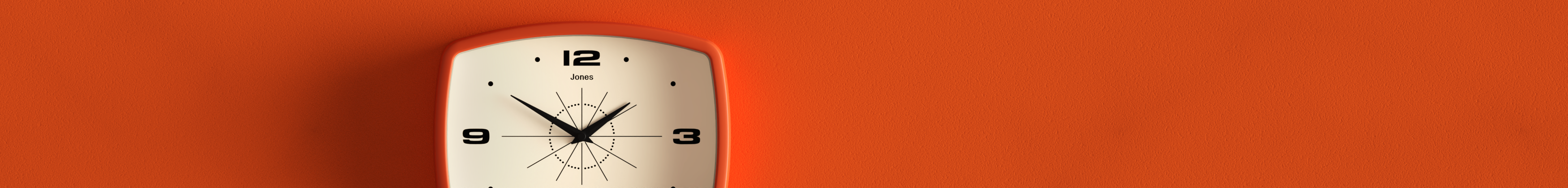 Orange Clocks - Orange Wall Clocks - Jones Clocks
