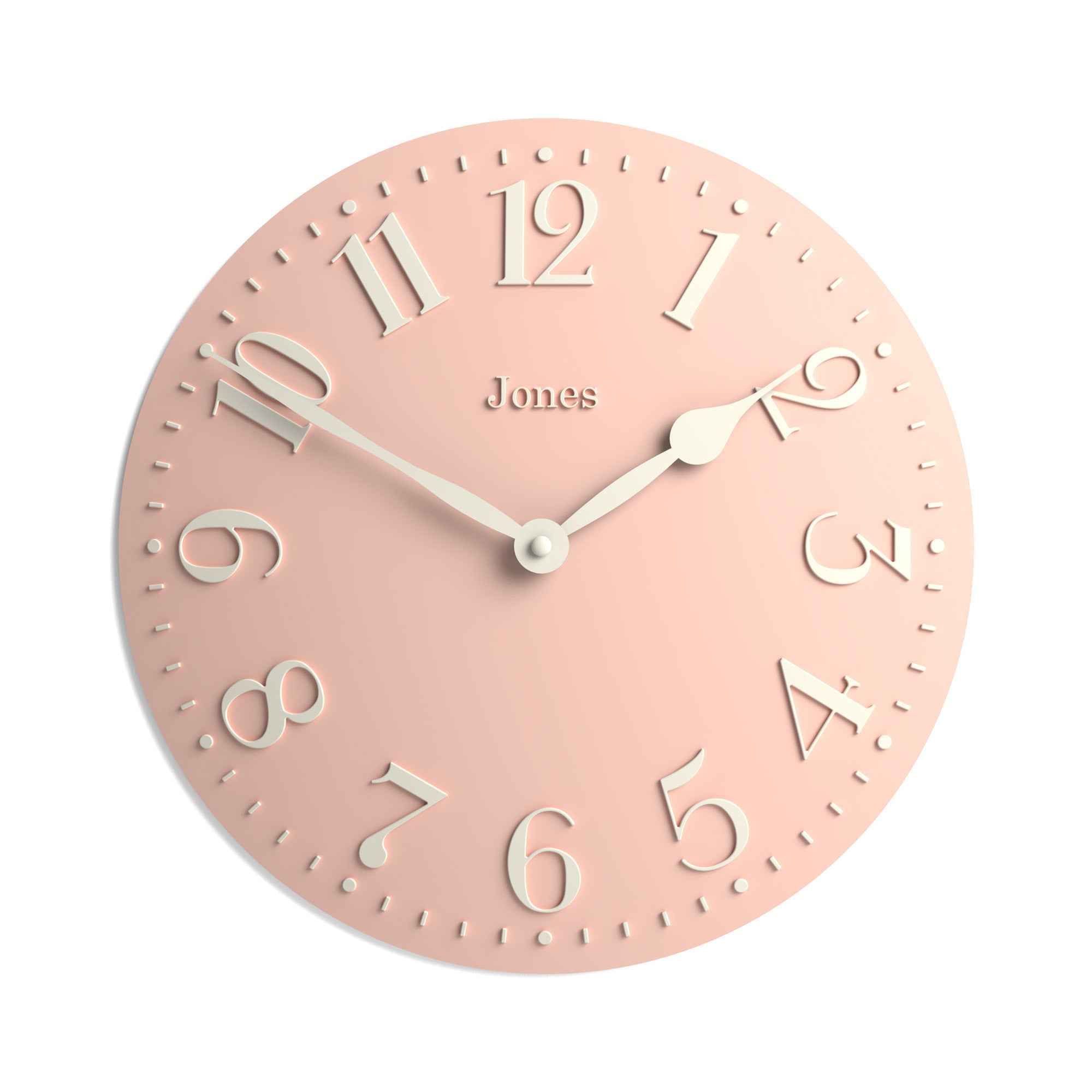 Jones Betty convex wall clock in rose pink 30cm – Jones Clocks