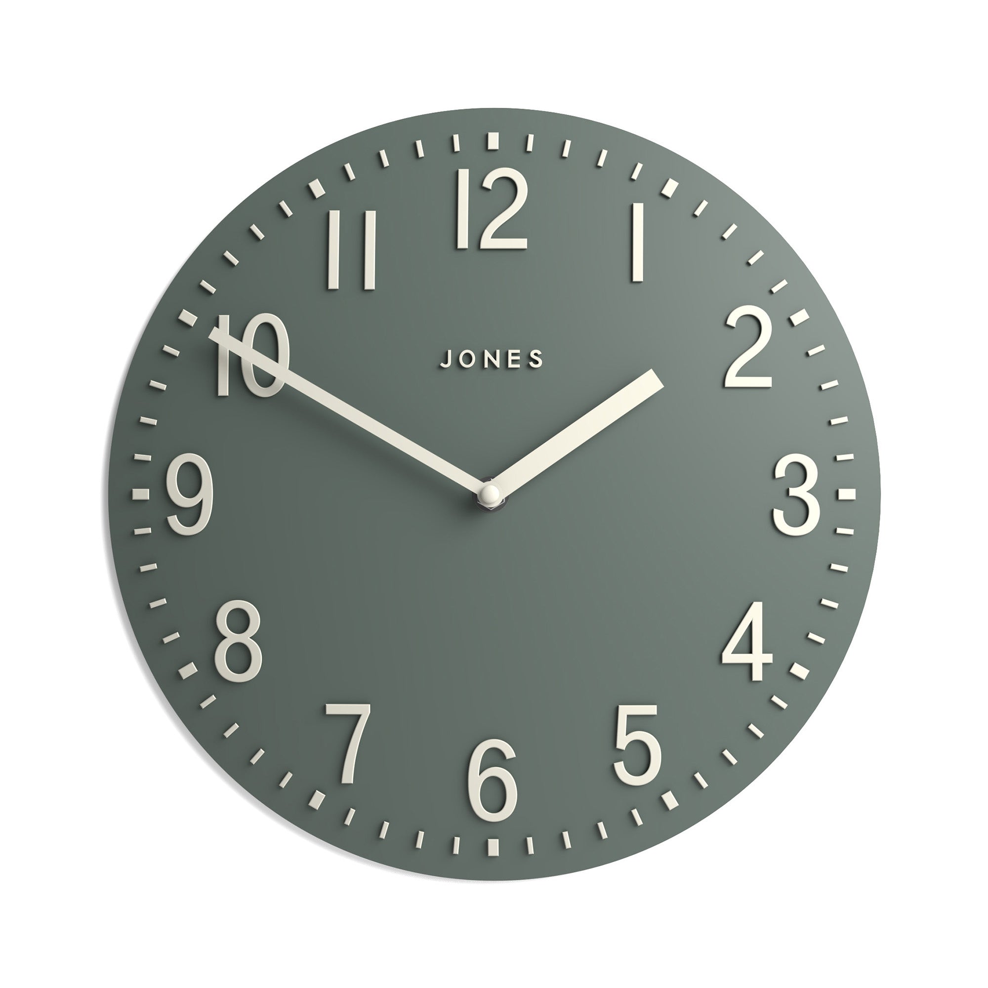 Jones Chilli convex wall clock in green and cream 30cm – Jones Clocks