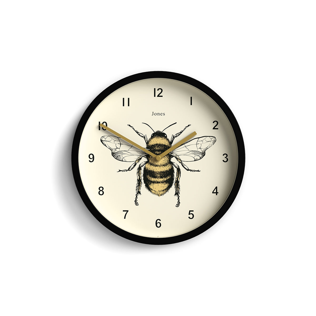 Jones Bee wall clock in black 25cm – Jones Clocks