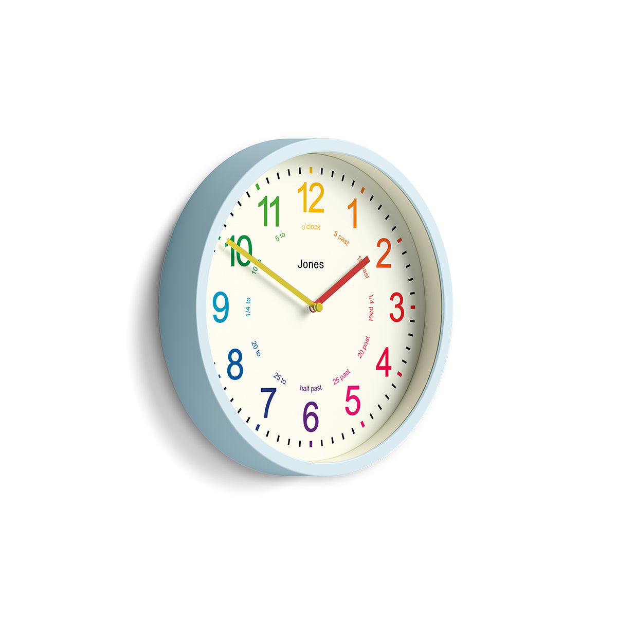 Jones Kids wall clock in blue 25cm – Jones Clocks