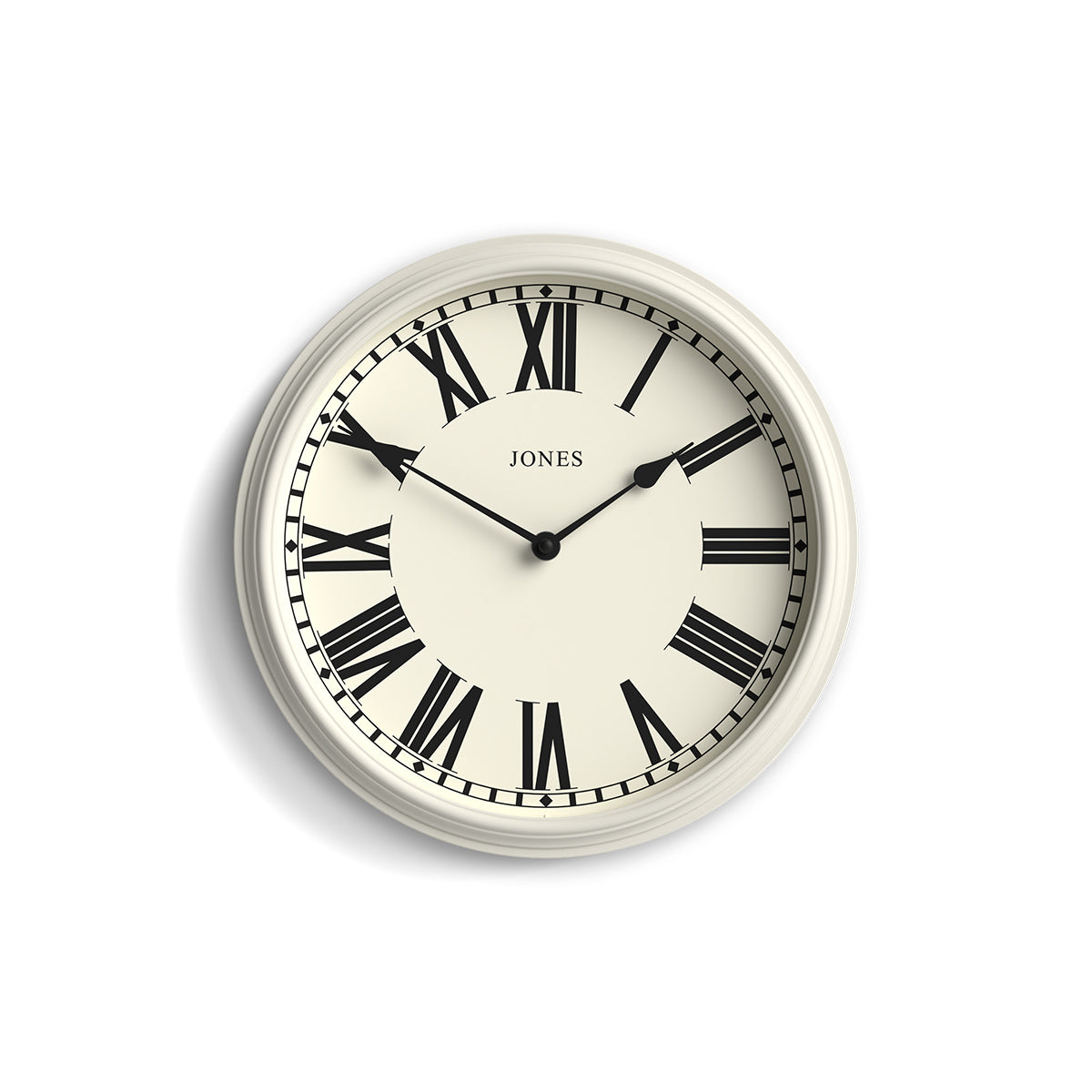 Jones Hackney wall clock in pale cream 30cm – Jones Clocks