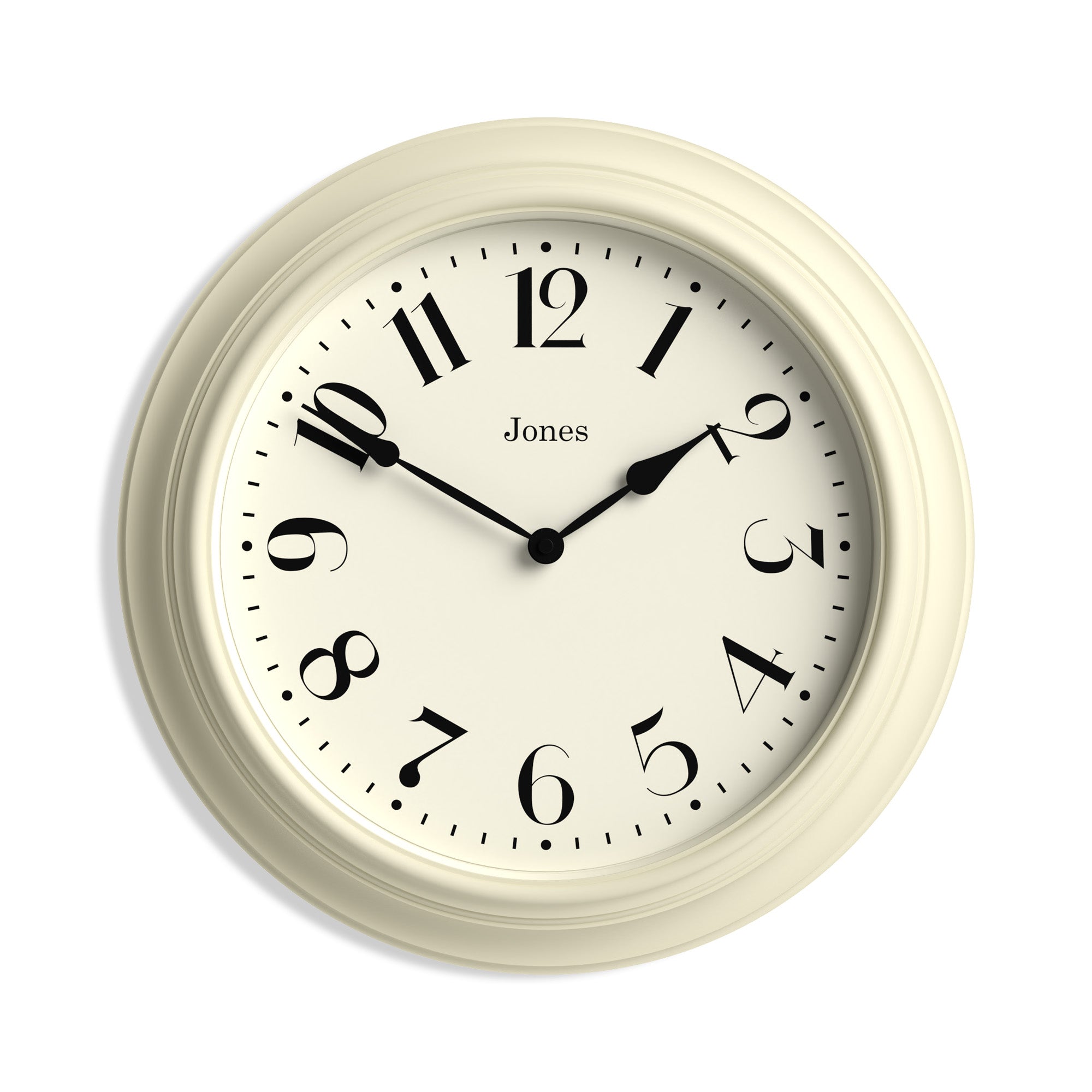 Jones Fenchurch wall clock in pale cream 40cm – Jones Clocks