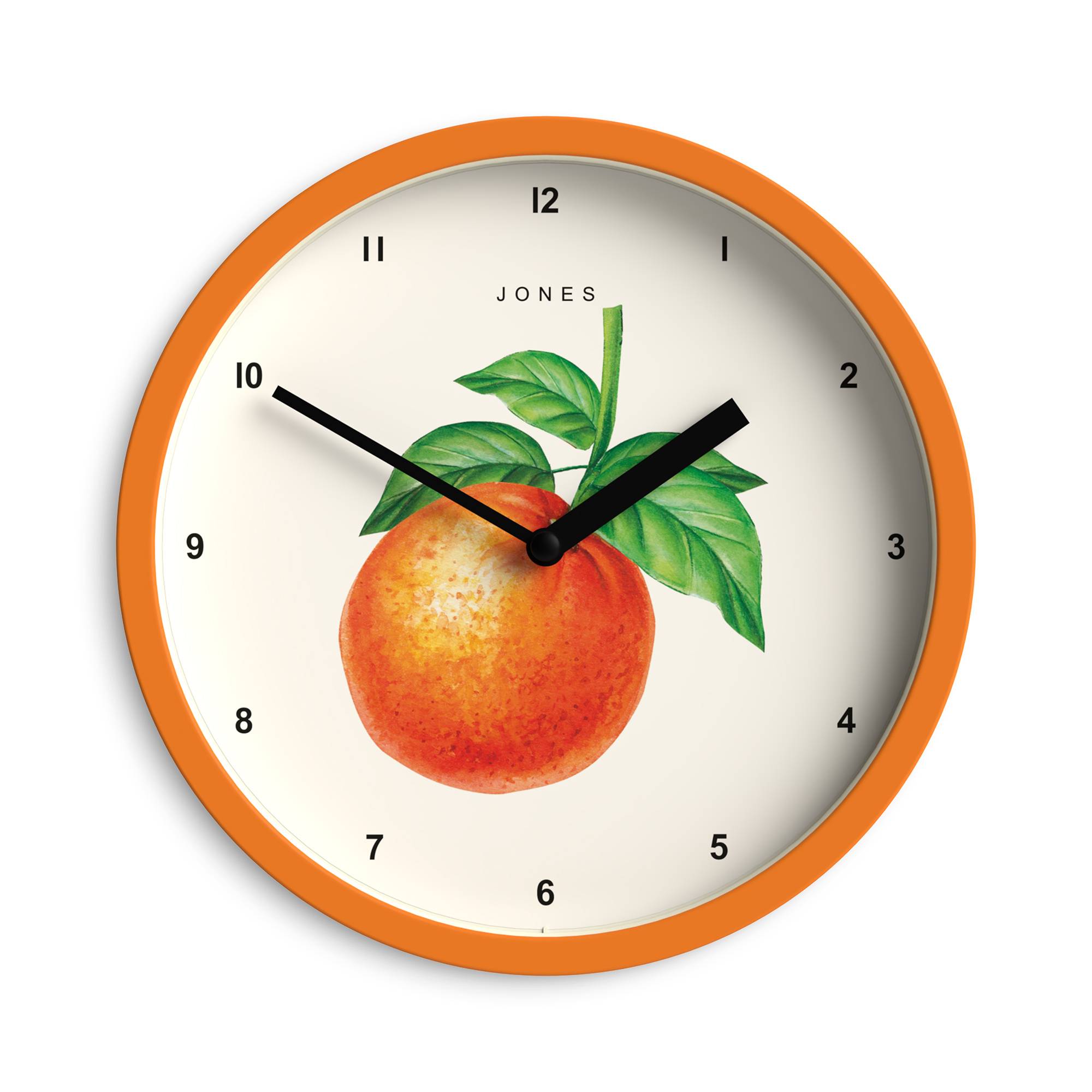 Jones Orange wall clock in fizzy orange 20cm – Jones Clocks