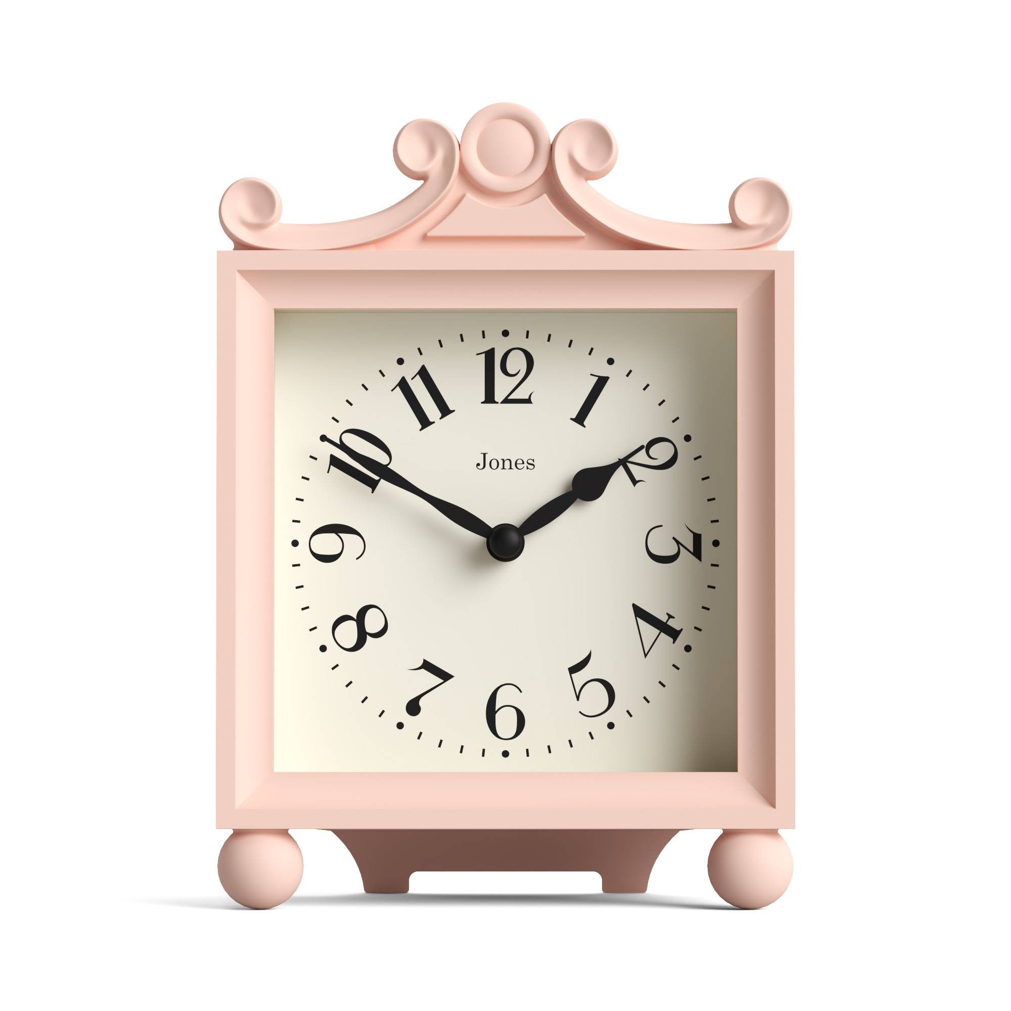 Jones Parlour mantel clock in pink – Jones Clocks