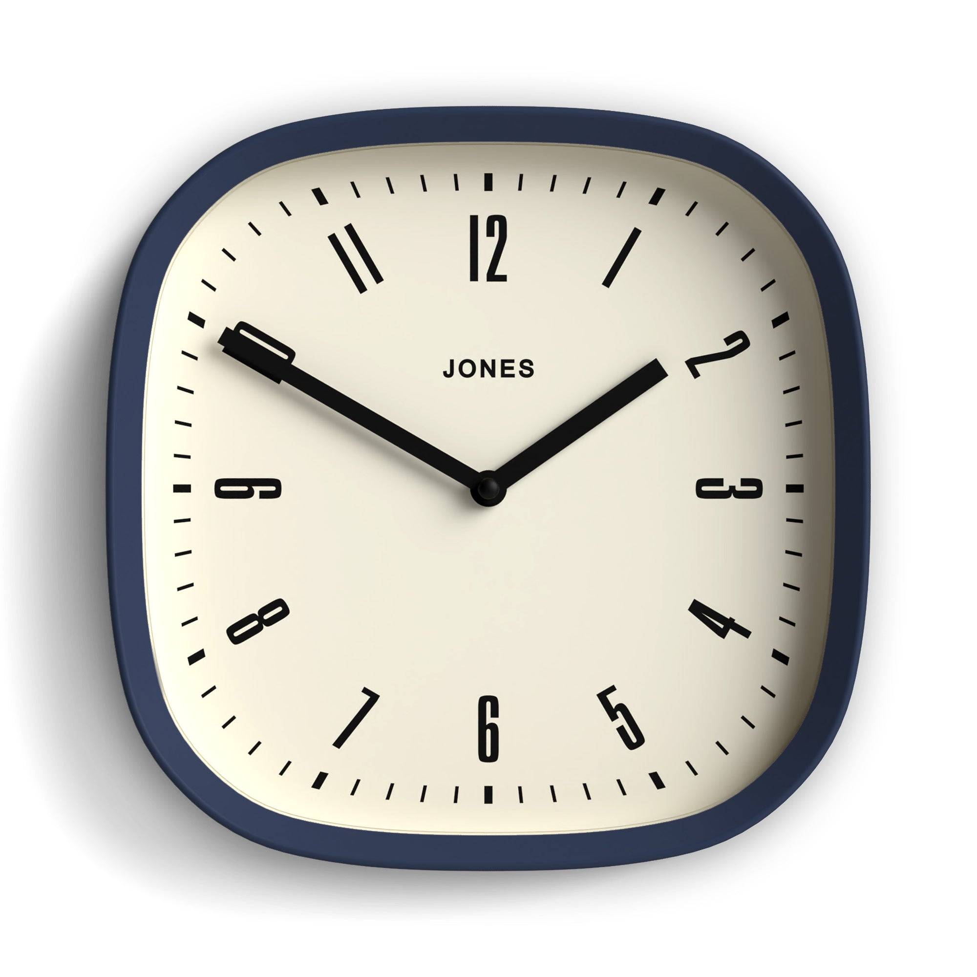 Jones Marvel wall clock in indigo blue 25cm – Jones Clocks