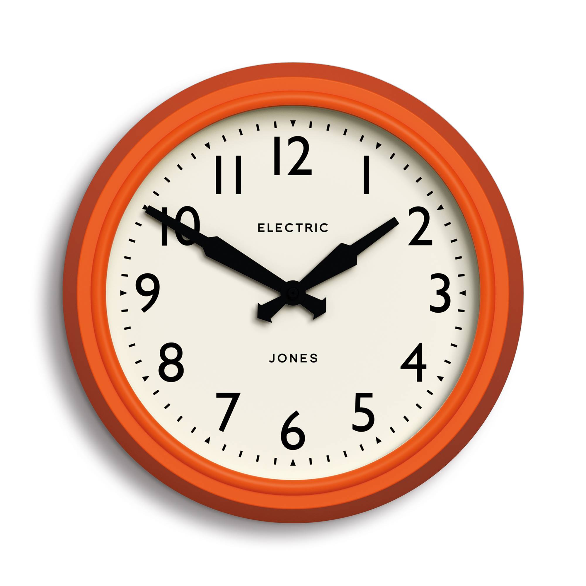 Jones Telecom wall clock in orange 27cm – Jones Clocks
