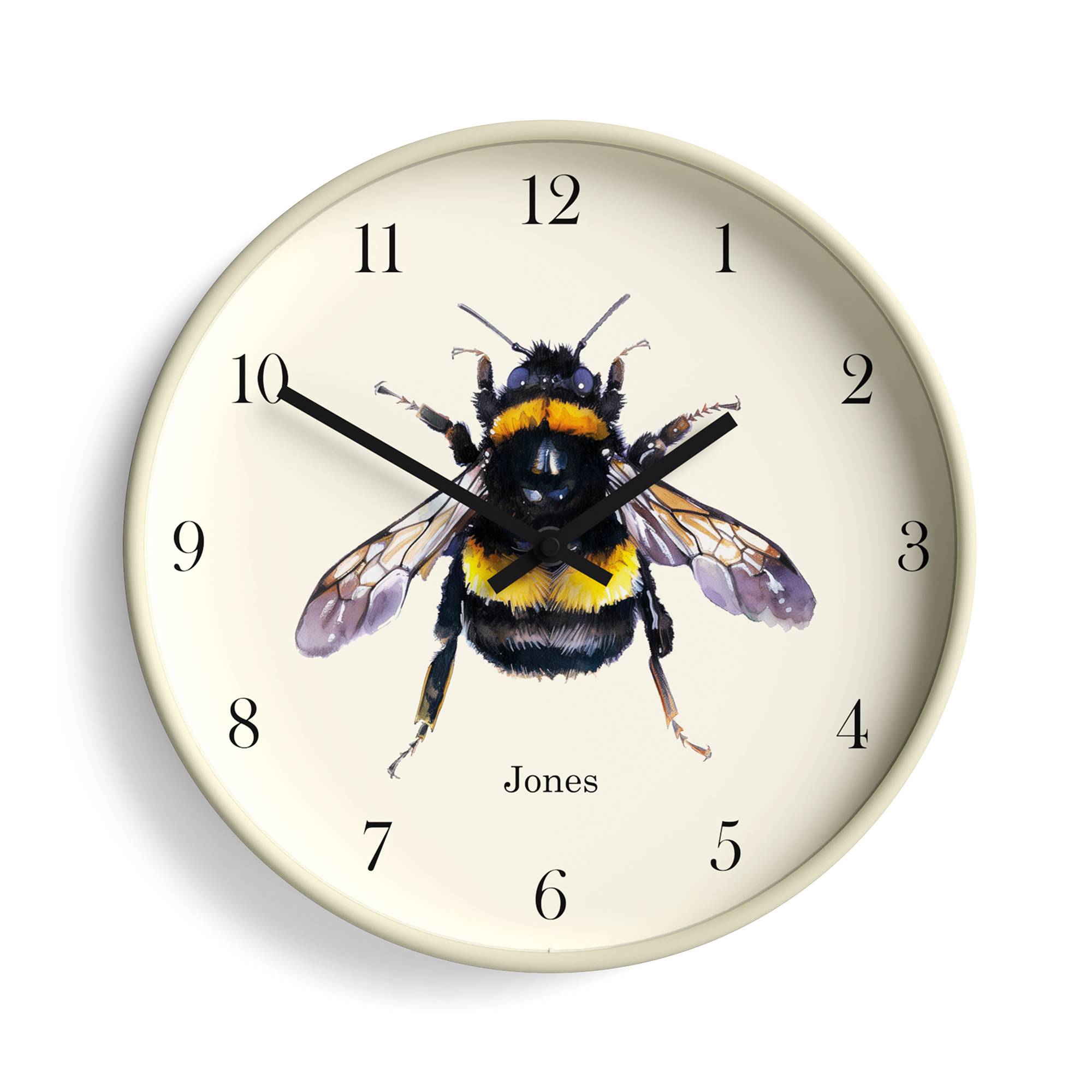 Jones Bee Keeper wall clock in cream 30cm – Jones Clocks