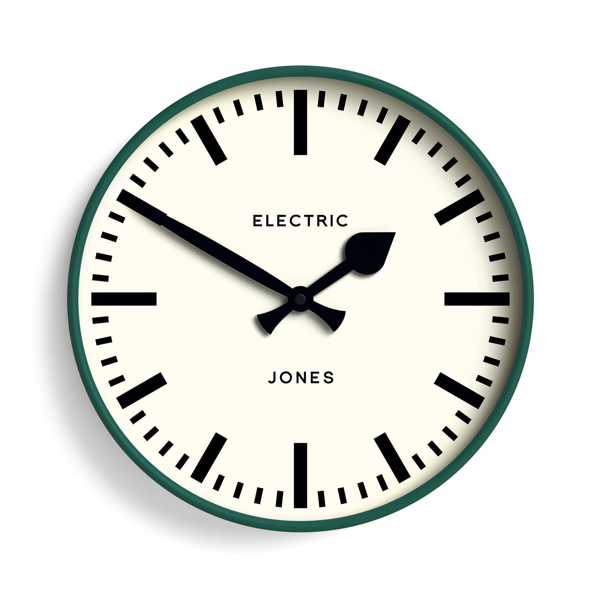 Jones Tiger wall clock in eden green 30cm – Jones Clocks