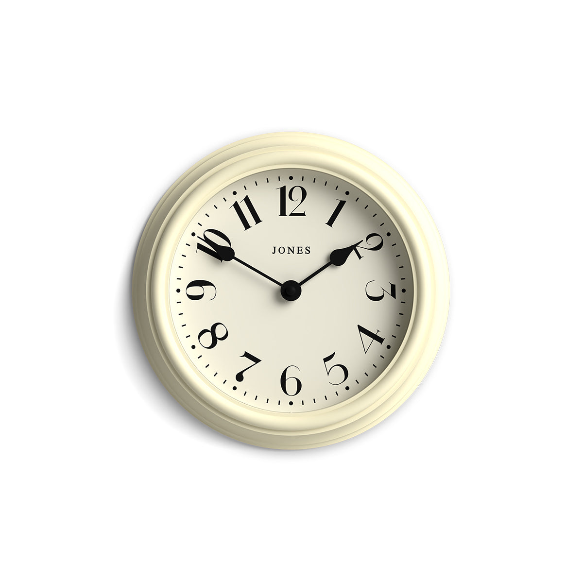 Jones Frieze wall clock in cream 23cm – Jones Clocks
