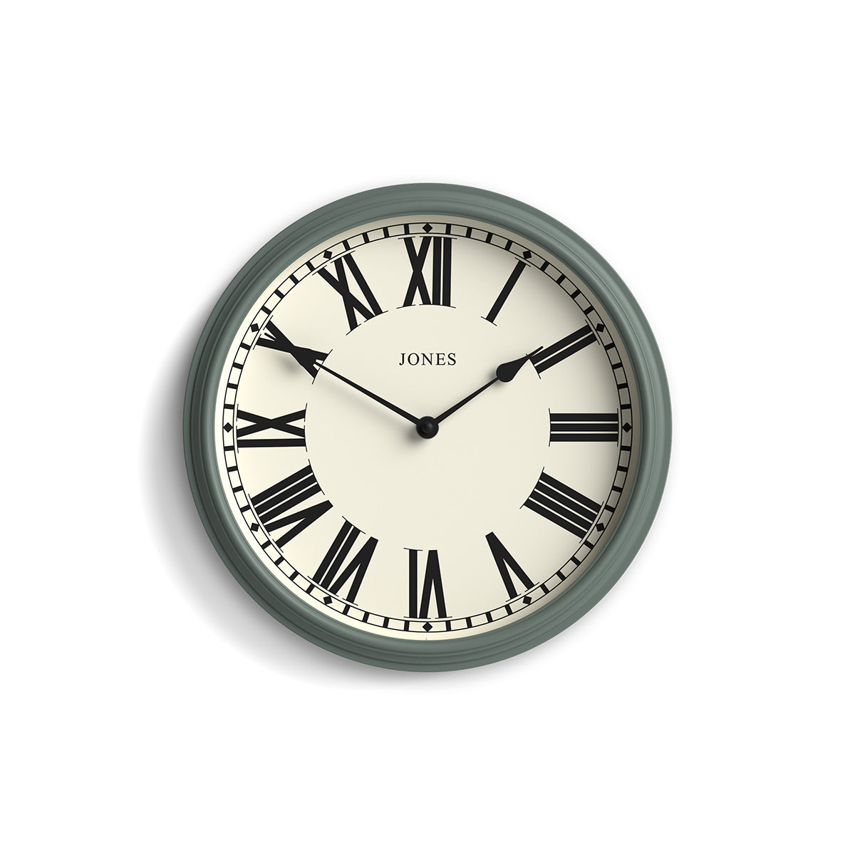 Jones Hackney wall clock in asparagus green 30cm – Jones Clocks