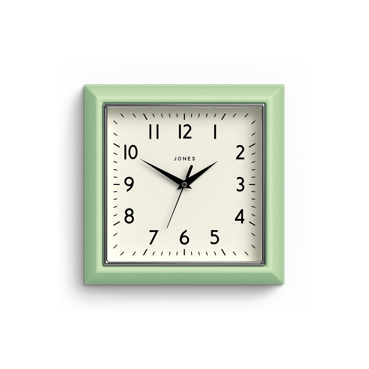 Jones Mustard Wall Clock in Mint Green – Jones Clocks