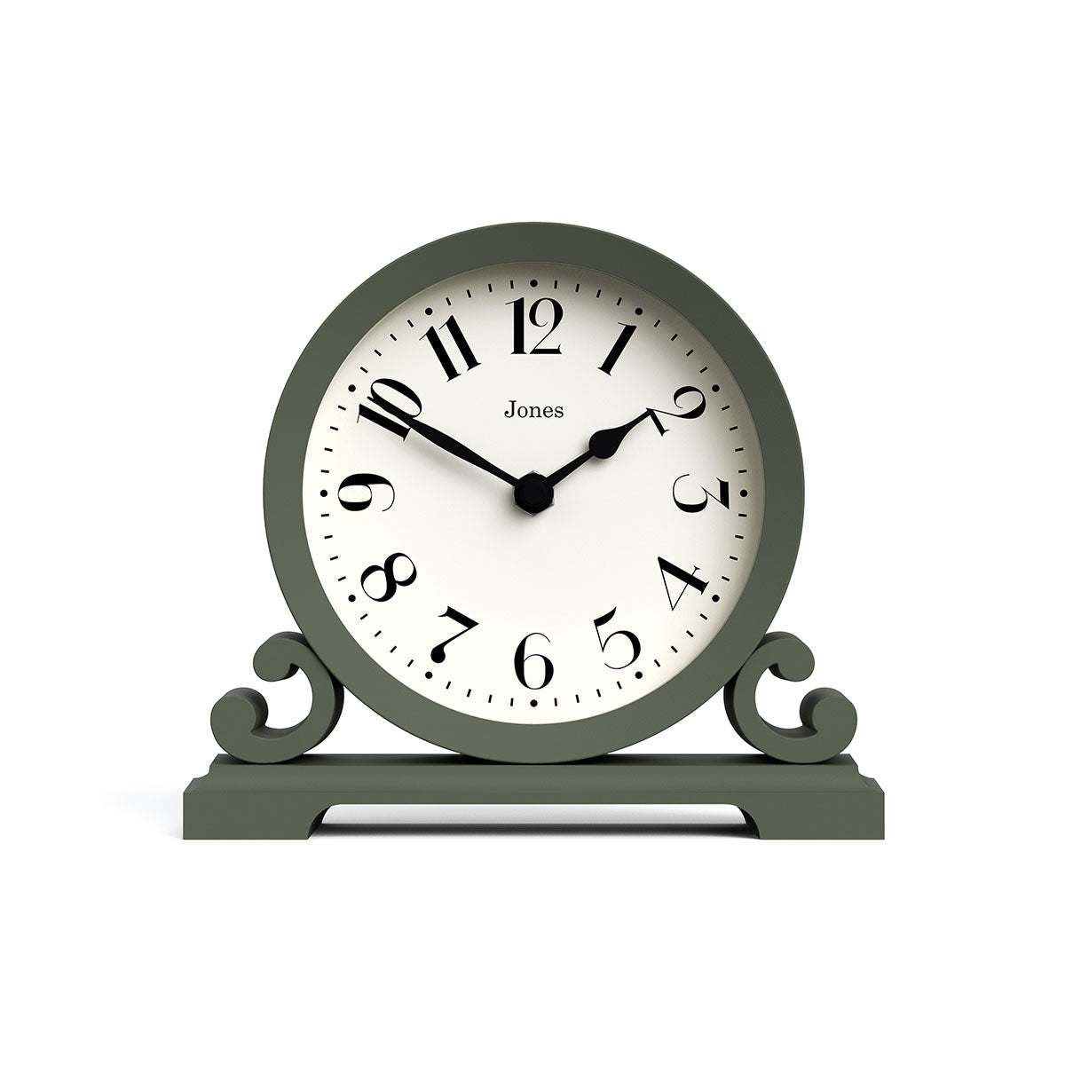 Jones Saloon mantel clock in asparagus green – Jones Clocks