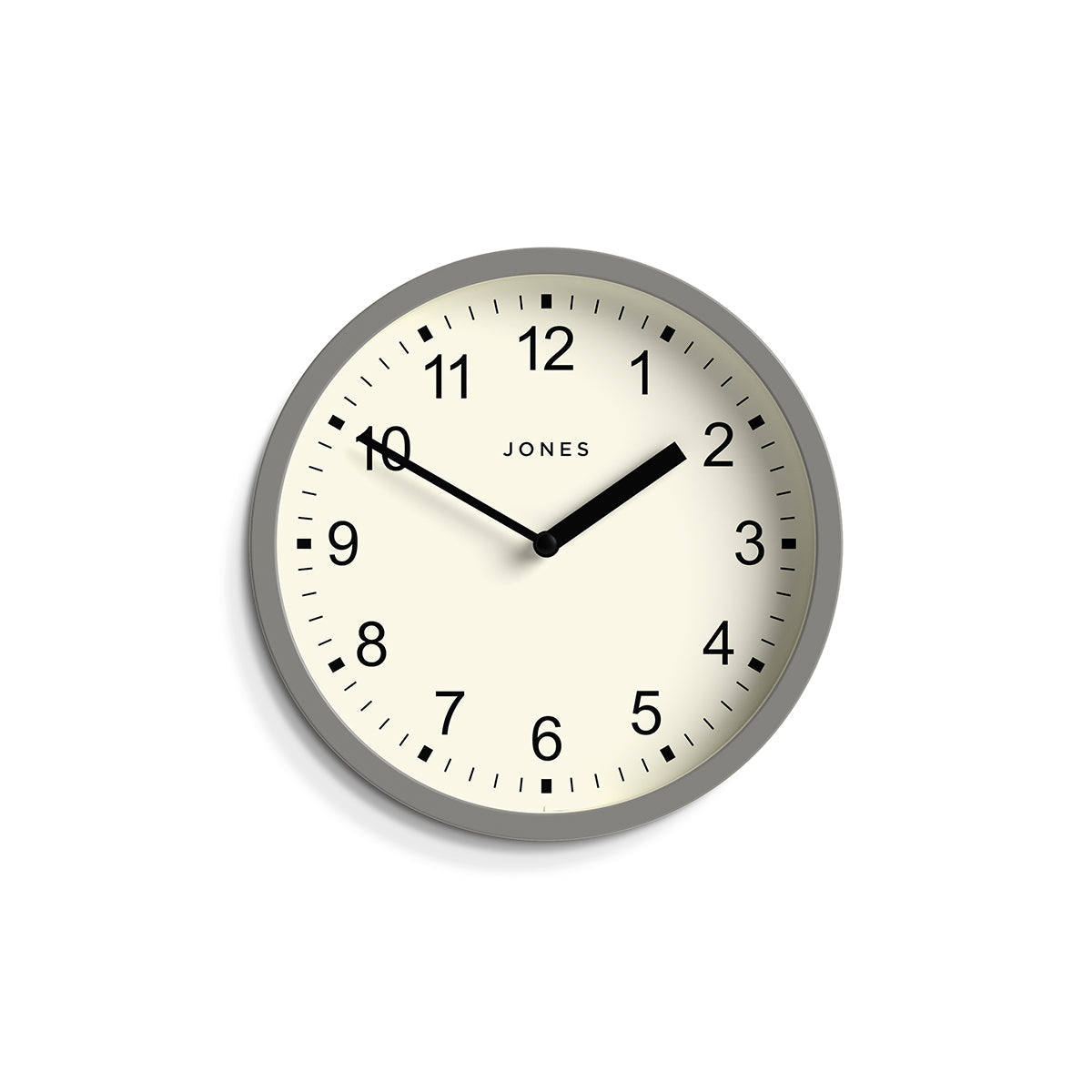 Jones Spin wall clock in light grey 20cm – Jones Clocks