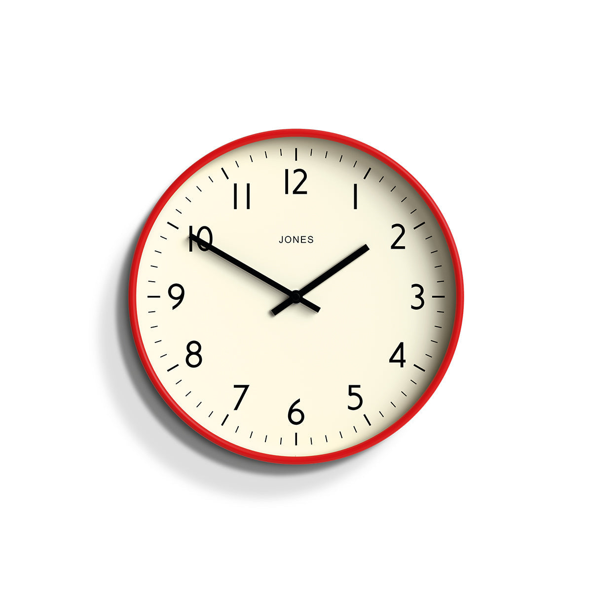 Jones Studio wall clock in red 30cm – Jones Clocks
